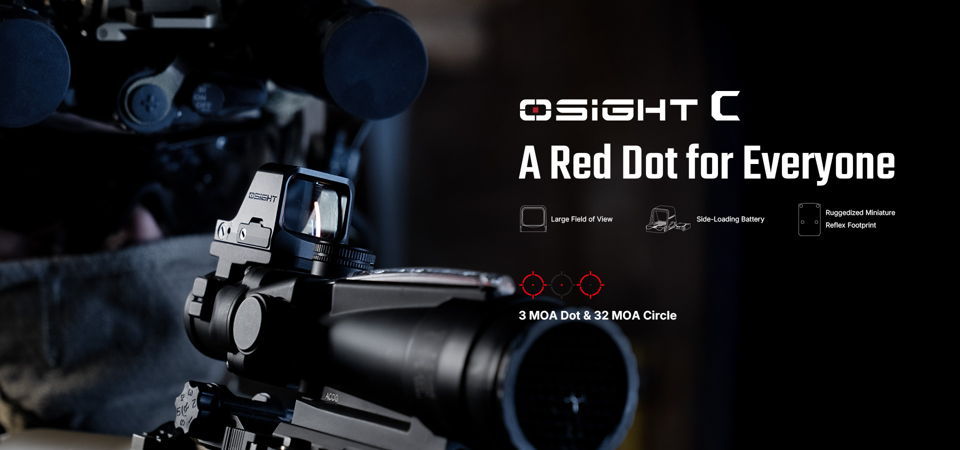 Osight C Red Dot Sight Multi-Coated Lens Enhanced Clarity Motion Sensor ...