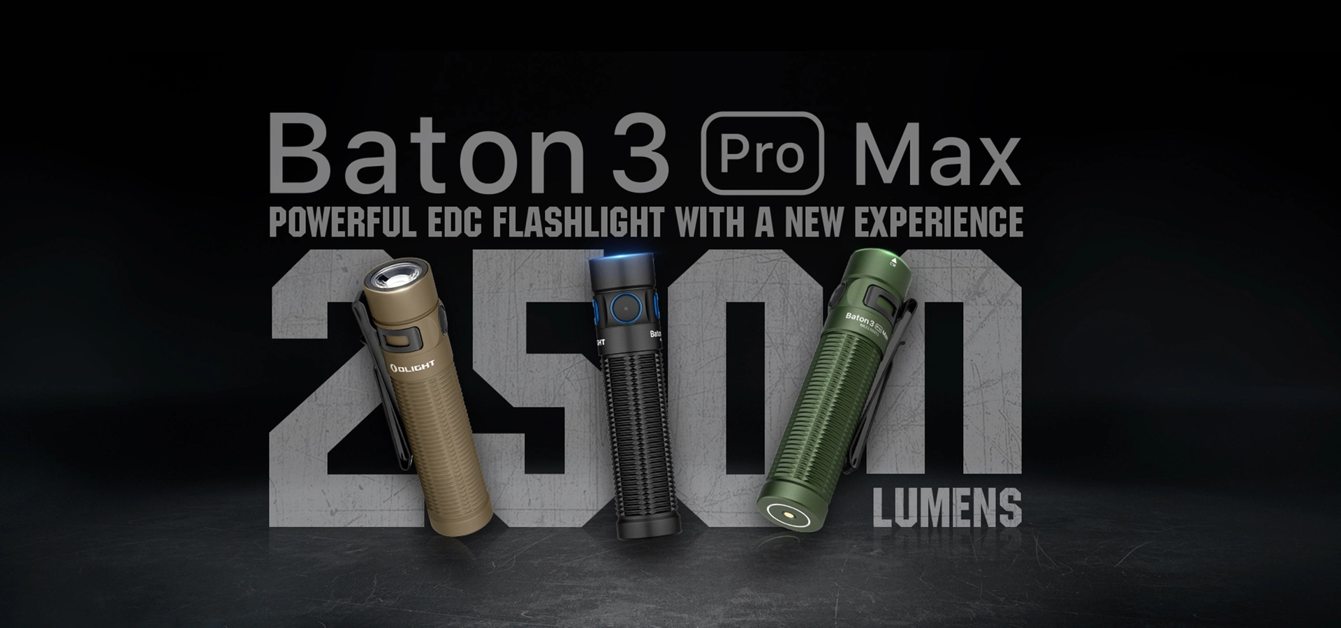 Olight Baton 3 Pro Max EDC Flashlight 2500 Lumens Rechargeable Long ...