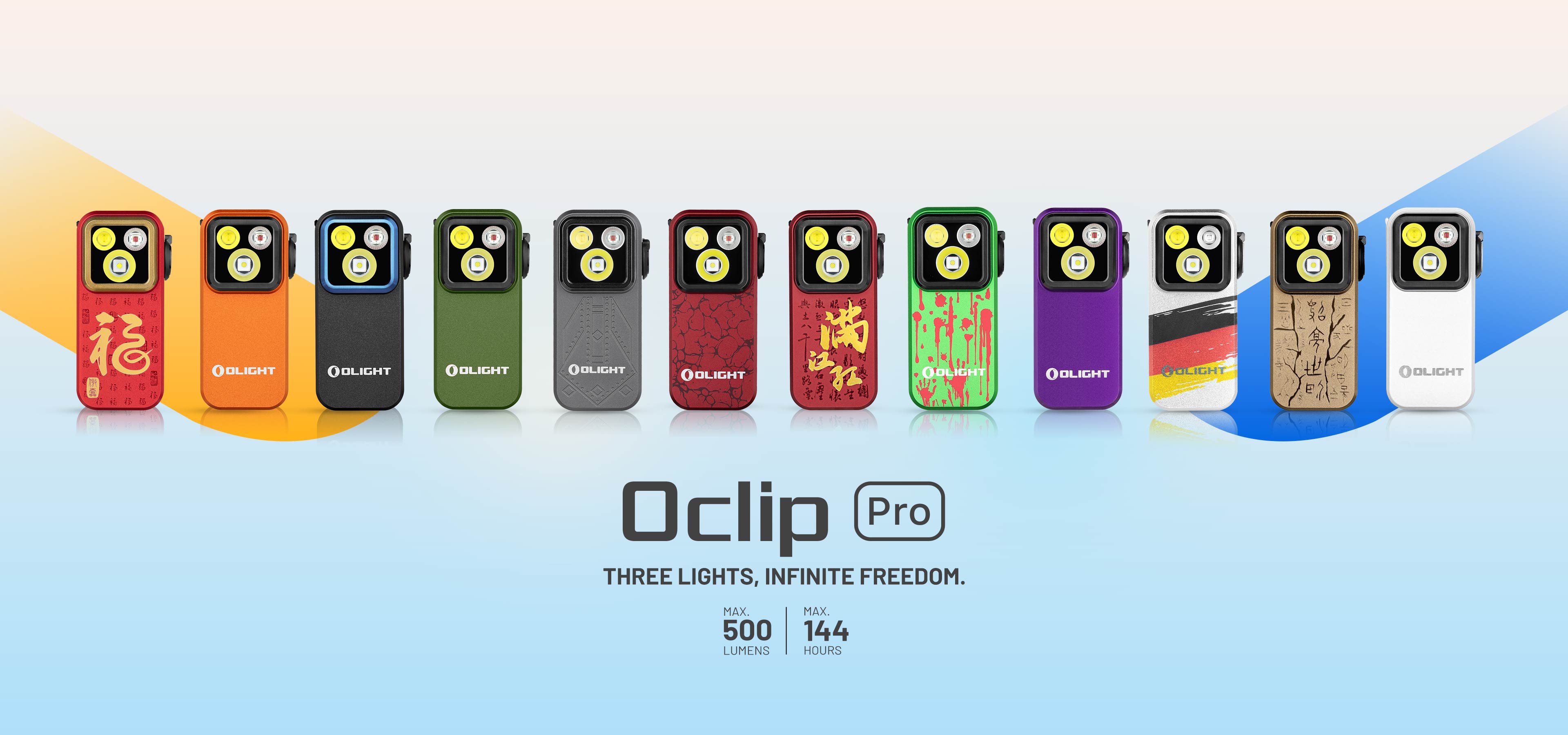 Oclip Pro LED Clip Light 500LM Triple Light Source Magnetic Recharge ...
