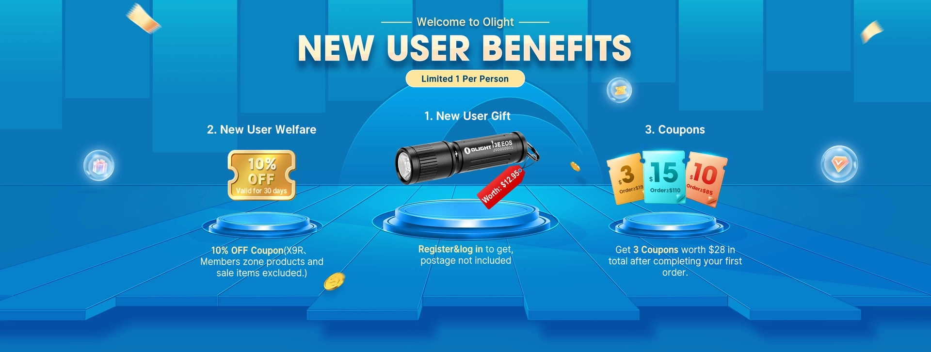 Olight New User Benefits - Login Gift- Olight Australia